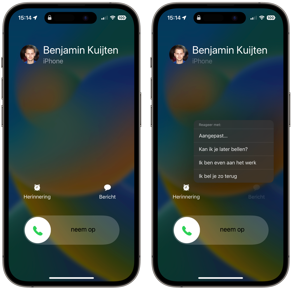 Automatisch bericht sturen bij telefoongesprek op de iPhone